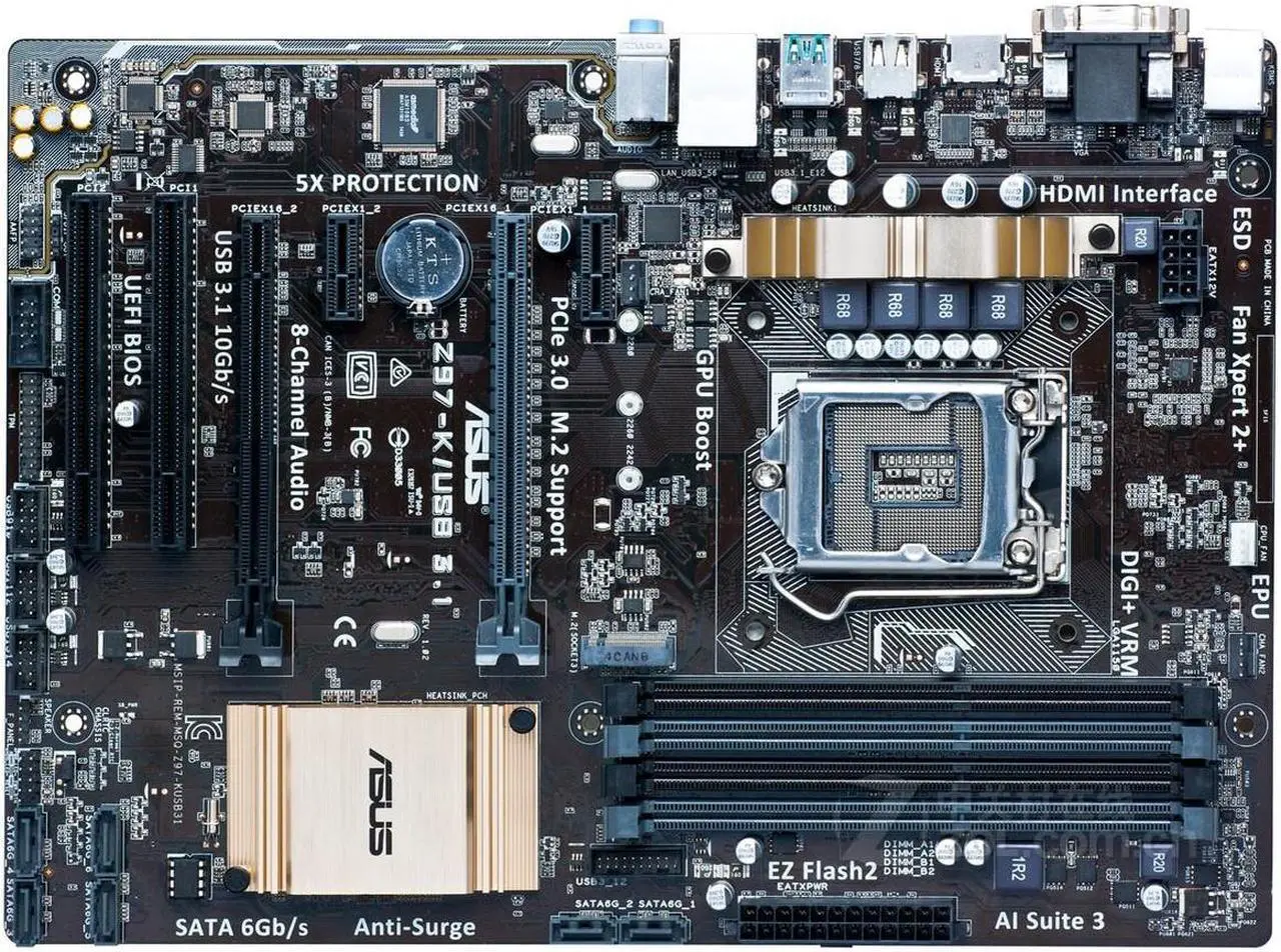Refurbished: ASUS Z97-K/USB3.1 LGA 1150 DDR3 32GB ATX Motherboard ...