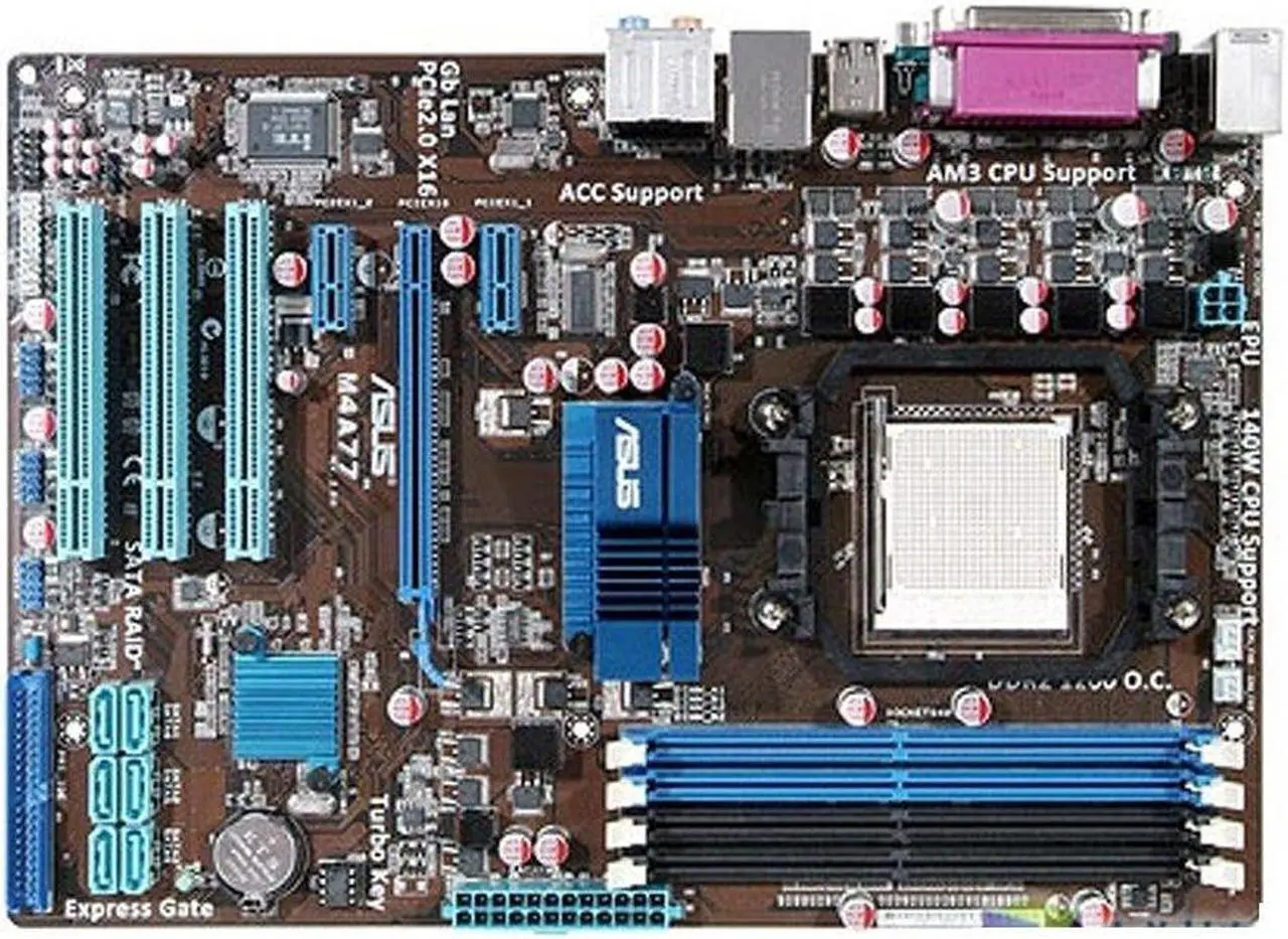 Refurbished: ASUS M4A77 Socket AM2/AM2+/AM3 DDR2 16GB ATX Motherboard ...
