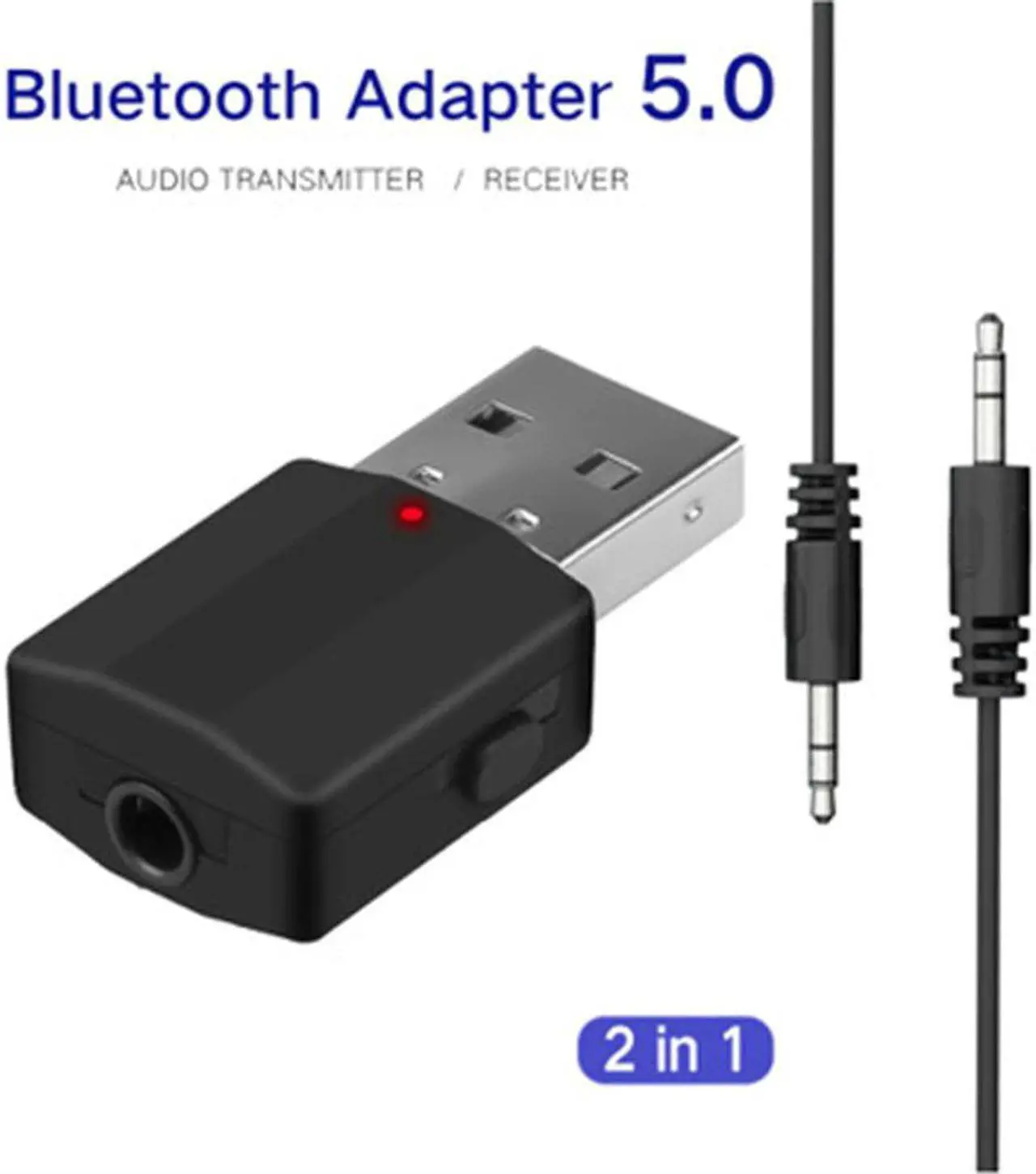 Switching Bluetooth 5.0 Adapter USB Transmitter Receiver 2 in 1 3.5mm ...