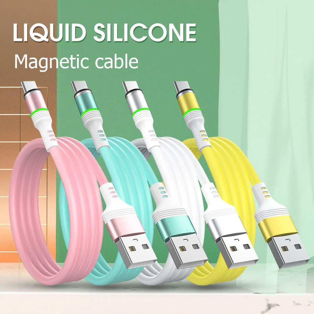 Micro USB Type C Charging Cable Liquid silicone Magnet Quick Charging ...