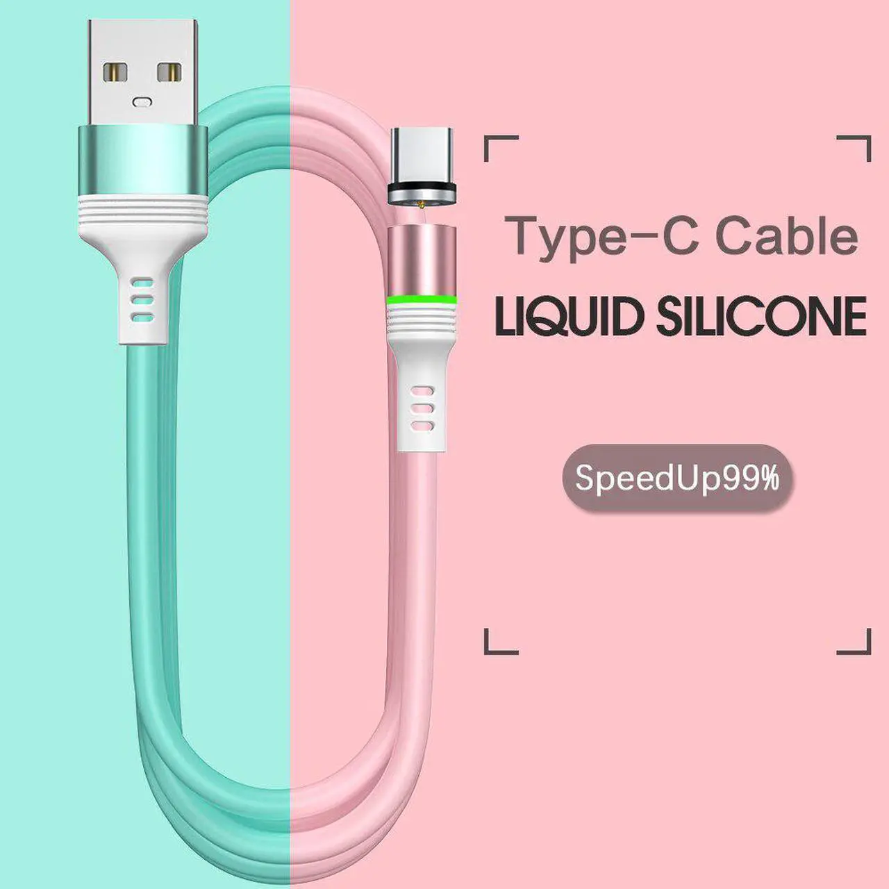 Micro USB Type C Charging Cable Liquid silicone Magnet Quick Charging ...