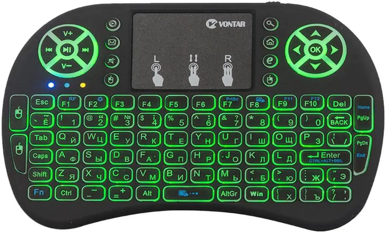 i8 Backlit keyboard English Russian Spanish with Touchpad 2.4G mini ...