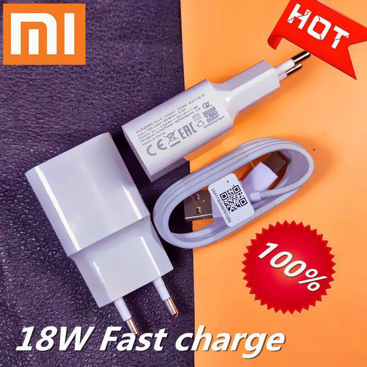 redmi note 8 charger 18W fast charge adapter USB Type C cable For Mi 8 ...
