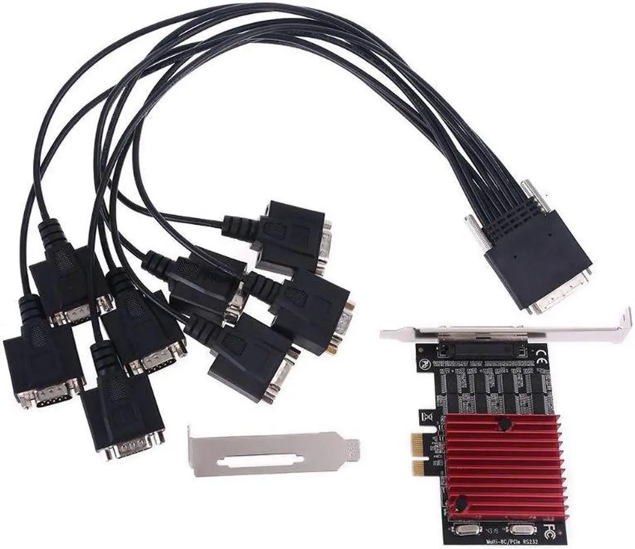 8Port PCIE to DB9 RS232 Serial Riser Card Controller Express Extension ...