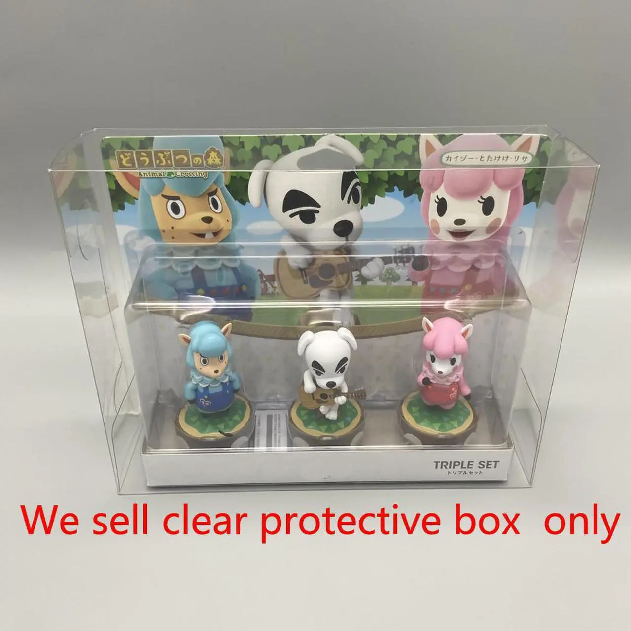 PET protective box For Animal Forest amiibo triple set transparent ...