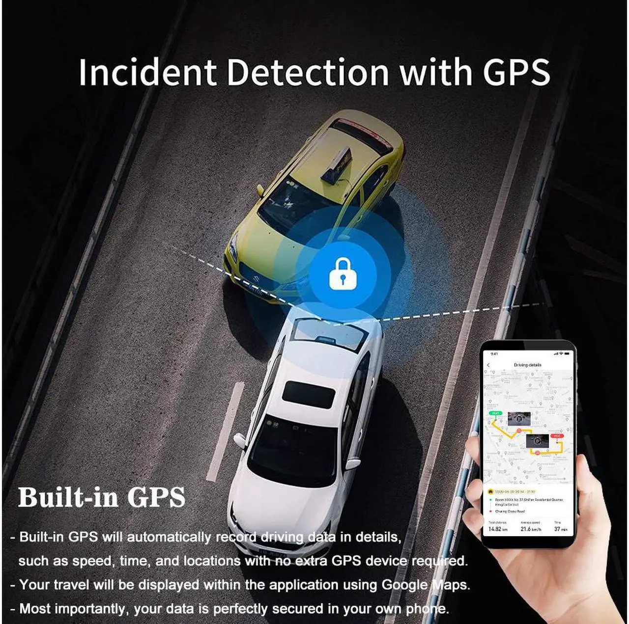 360 G500H Premium 2K Dual Dash Cam, 2560x1440P Front, 1920x1080 Rear ...