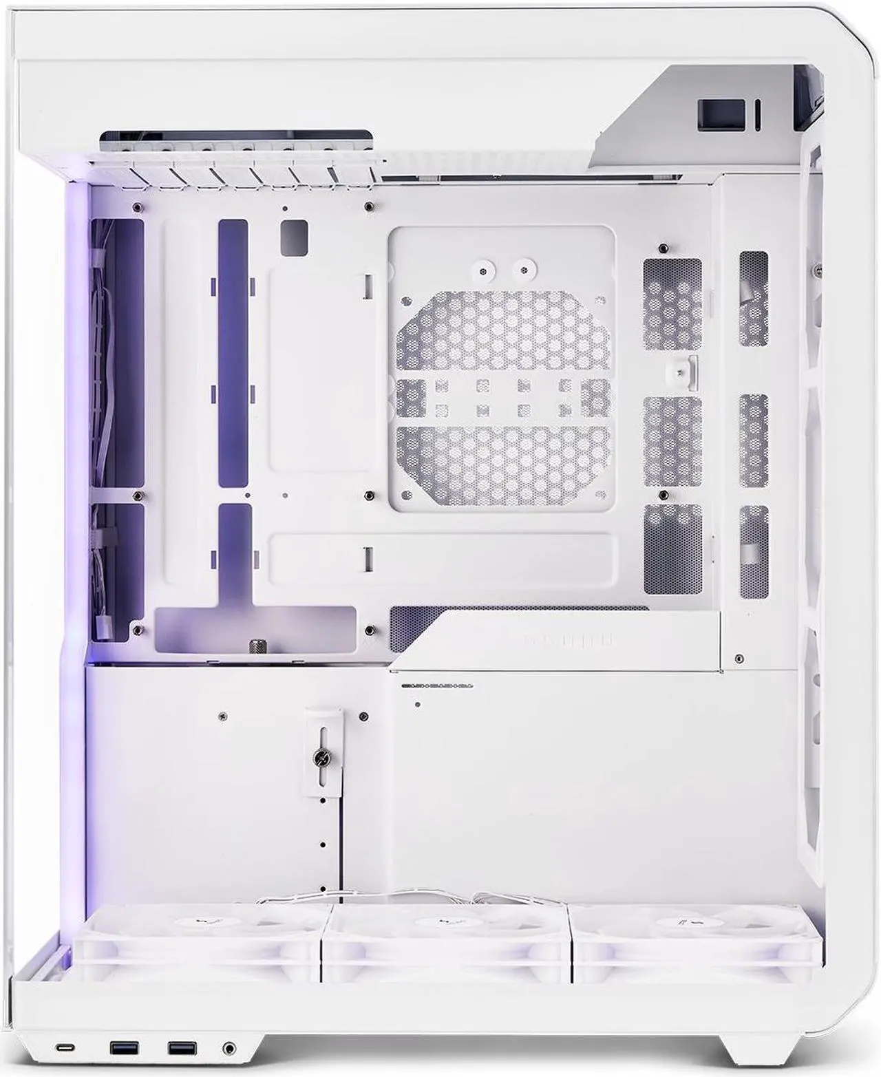 SSUPD Xhuttle White ATX Mid Tower Gaming Case, Dual Chamber, Tempered Glass/Steel , 3 x 120mm ...