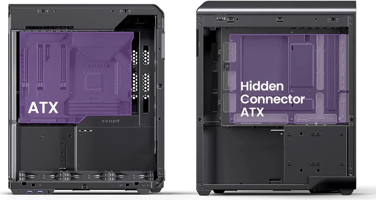 SSUPD Xhuttle White ATX Mid Tower Gaming Case, with a dual - chamber ...