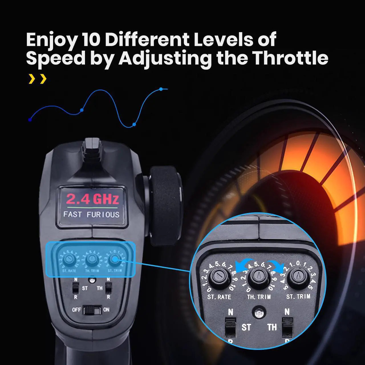 DEERC 9200E High-Speed RC Cars, 1:10 Large Scale 48+ km/h 4WD 2.4GHz ...