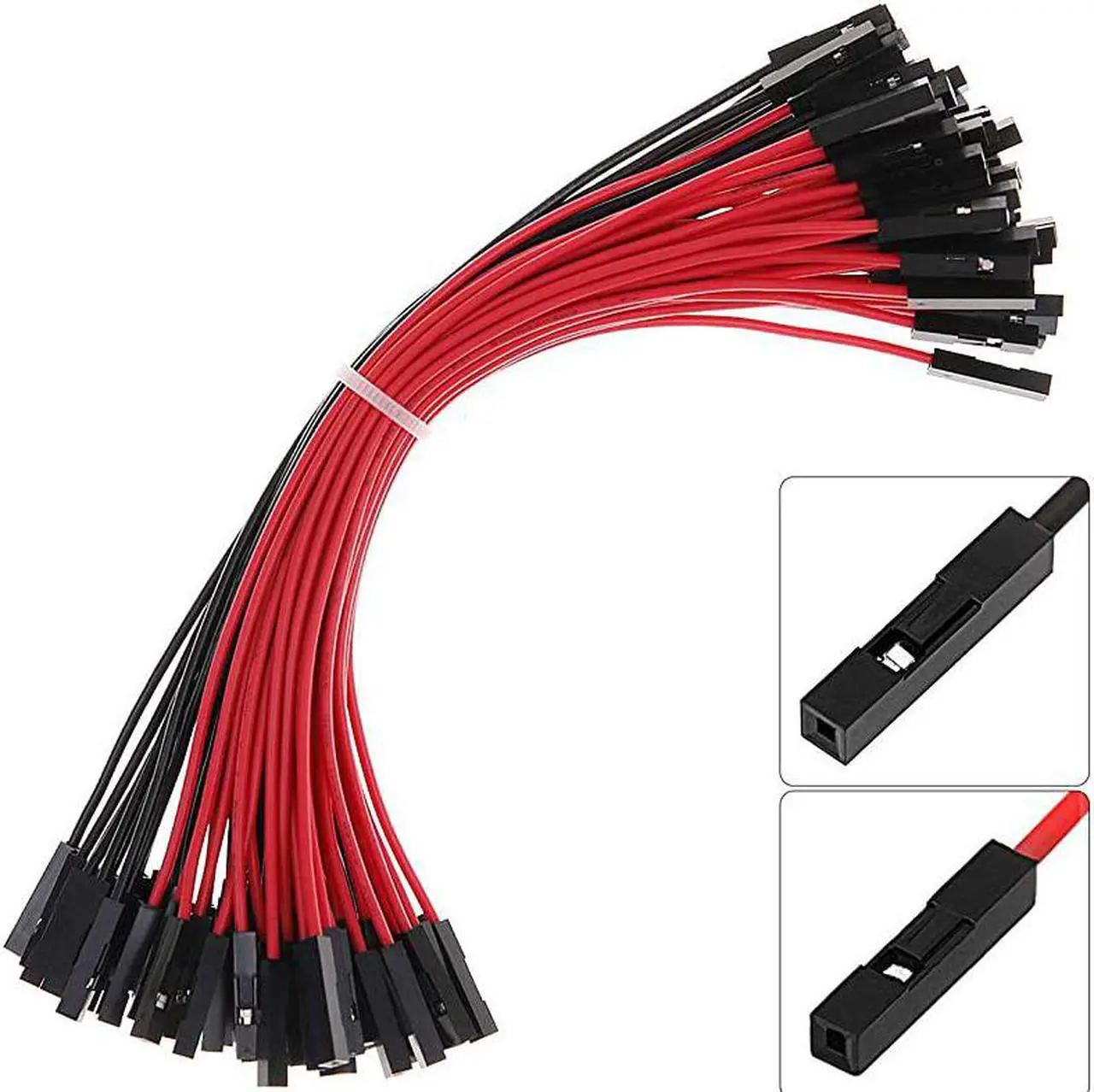 Breadboard Female to Female Jumper Wires Black Red Color for Power ...