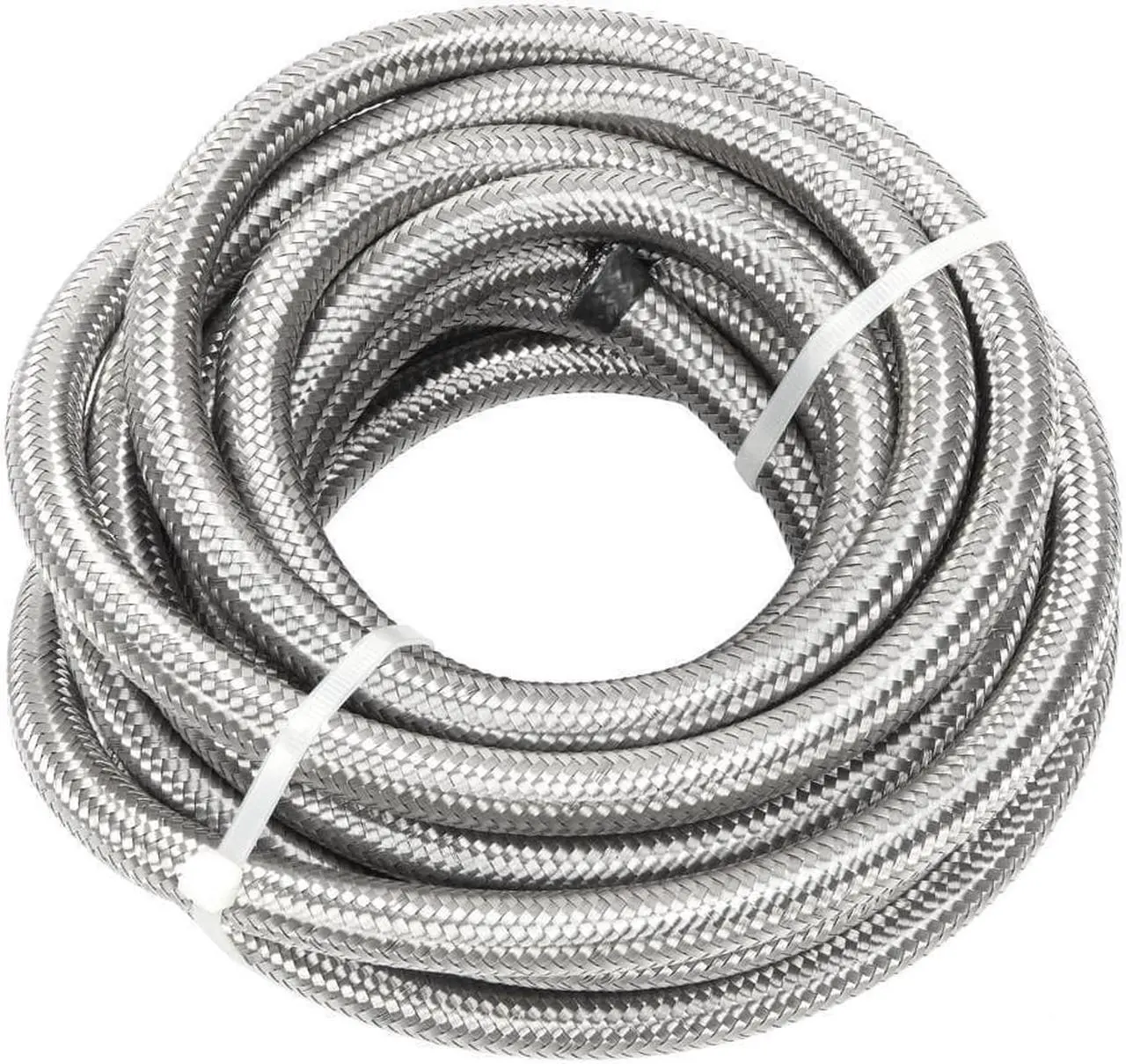 6AN Fuel/Oil/Gas Hose Line Stainless Steel Braided Silver -20FT ...