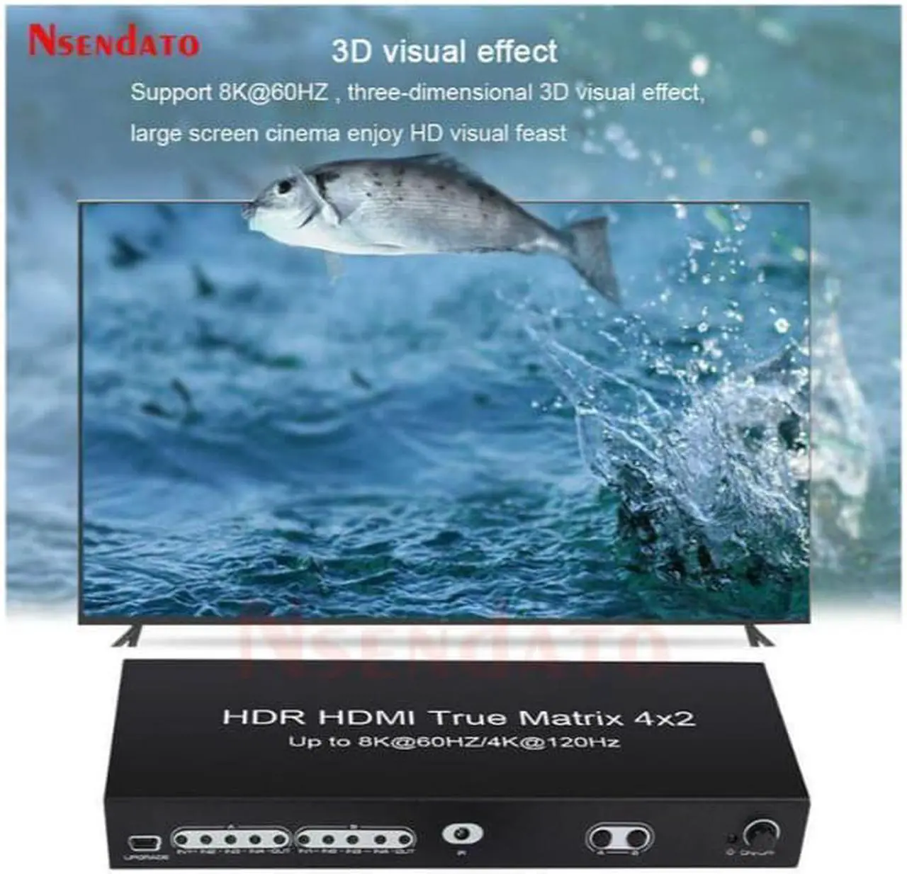 2.1 8K 60Hz Matrix 4K 120Hz HDR True Matrix 4x2 Switch Splitter 4X2 ...