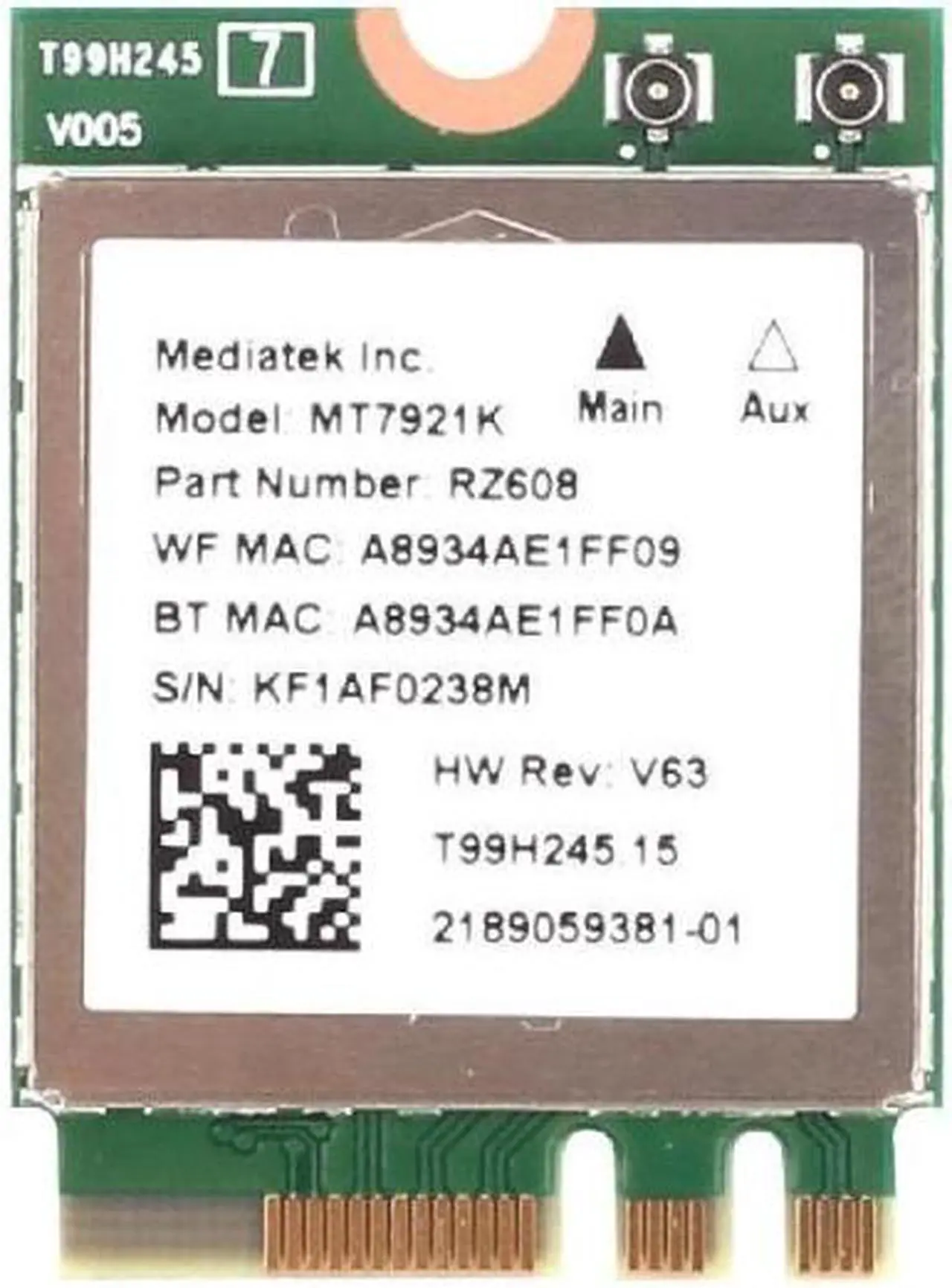 Wi-Fi 6E MediaTek MT7921k Desktop Kit Tri band 1800Mbps Bluetooth 5.2 ...