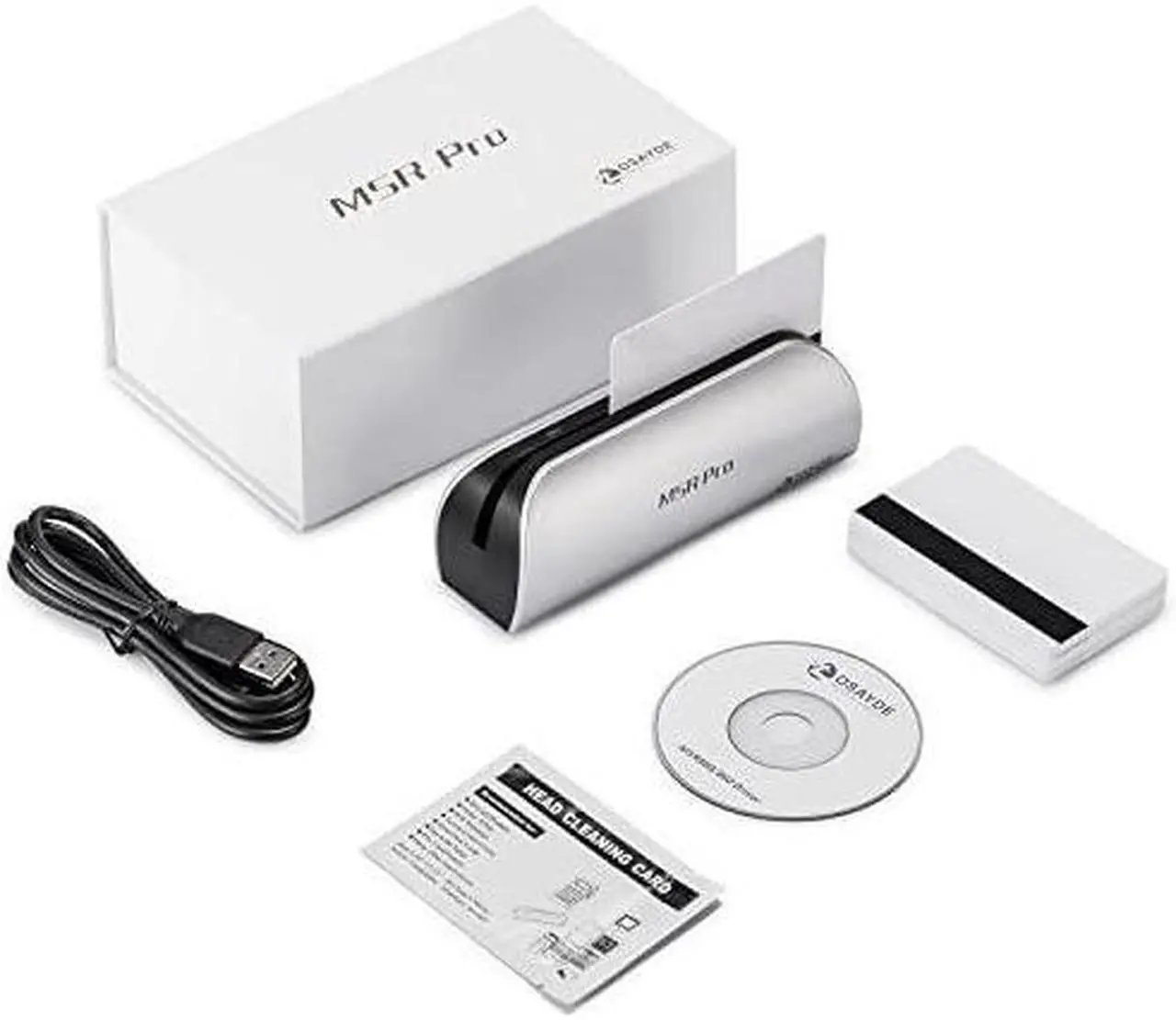 PRO USB Silver Magnetic Credit Card Reader Writer Encoder +10 Blank ...