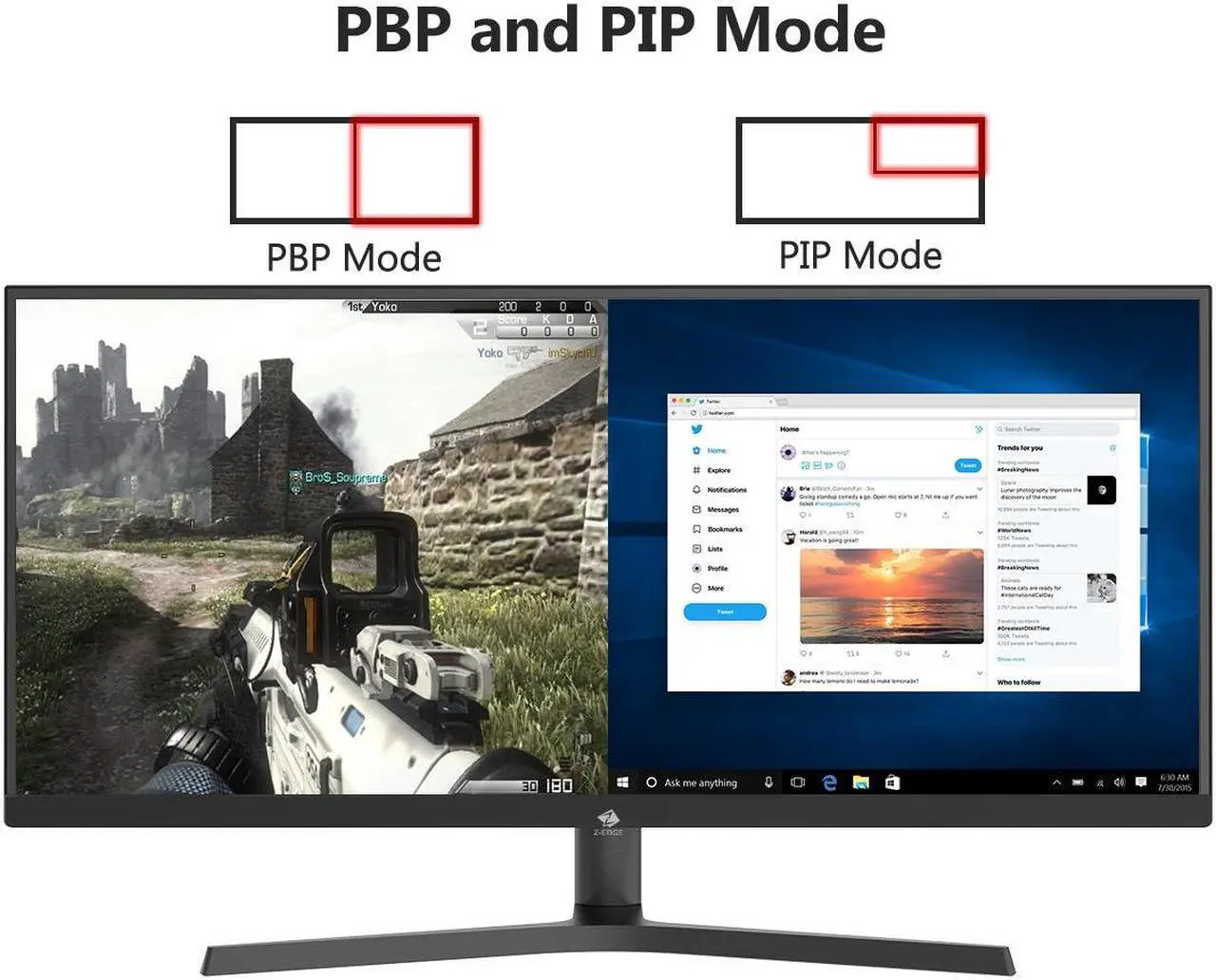 Refurbished: Z-EDGE 34 inch 21:9 UWQHD 3440x1440 165Hz 1ms IPS Gaming Monitor, 400cd/m² ...