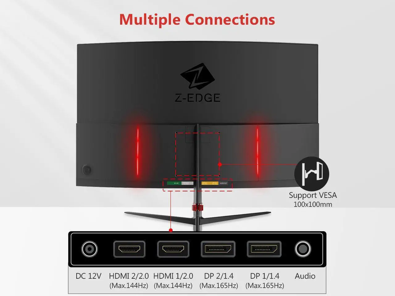 Z-EDGE 27 inch 2K QHD 2560 x 1440 165Hz 1ms (MPRT) Curved Gaming ...