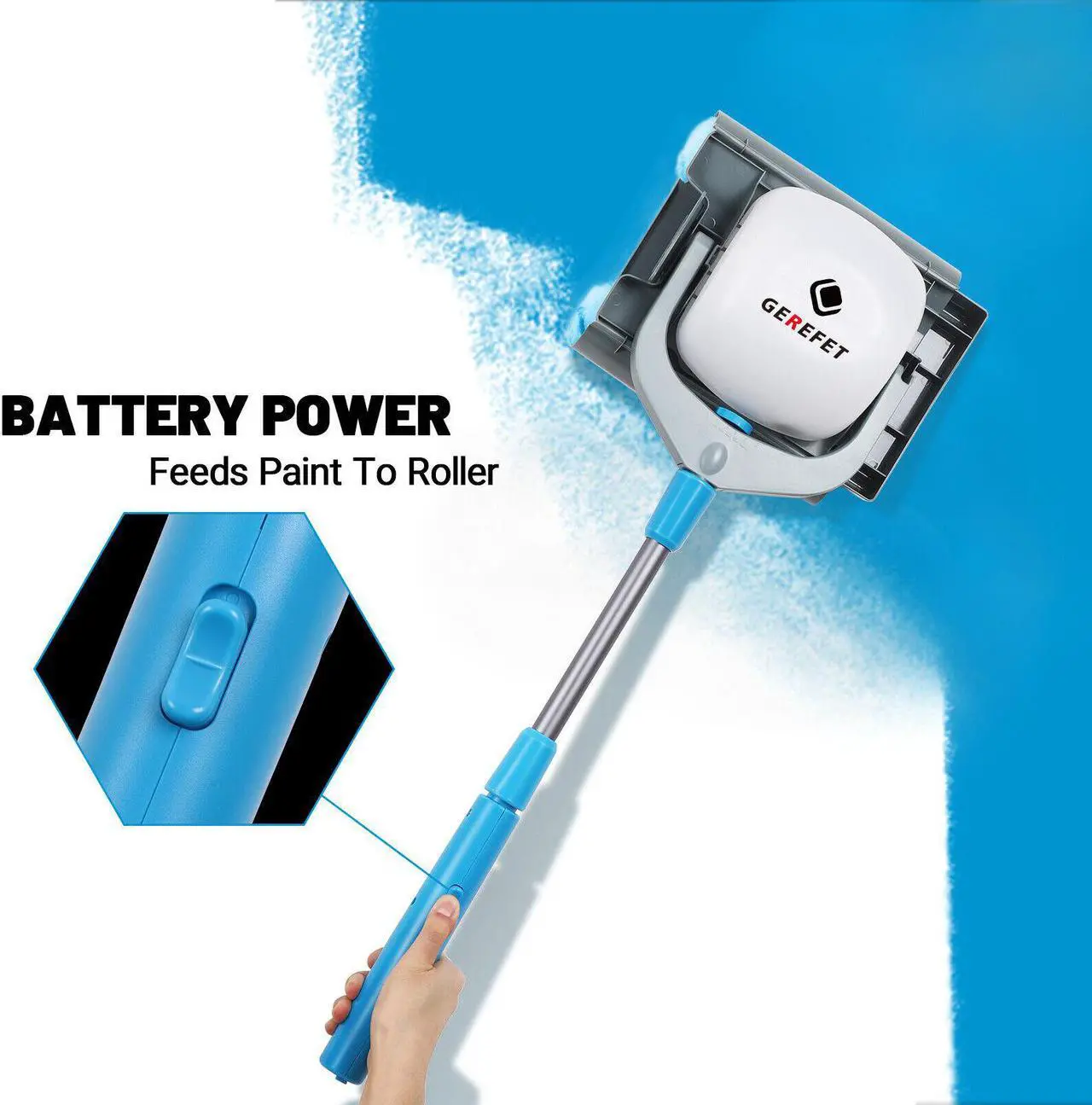 1.2L Smart Power Paint Roller DIY Wall Paint Stick Brush Painting Set ...
