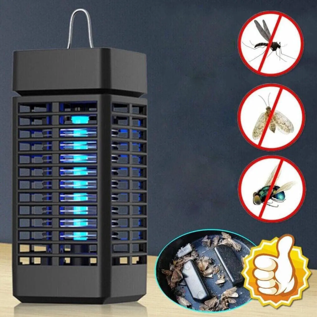 Electric UV Light Insect Zapper Trap Mosquito Killer Lamp Outdoor ...