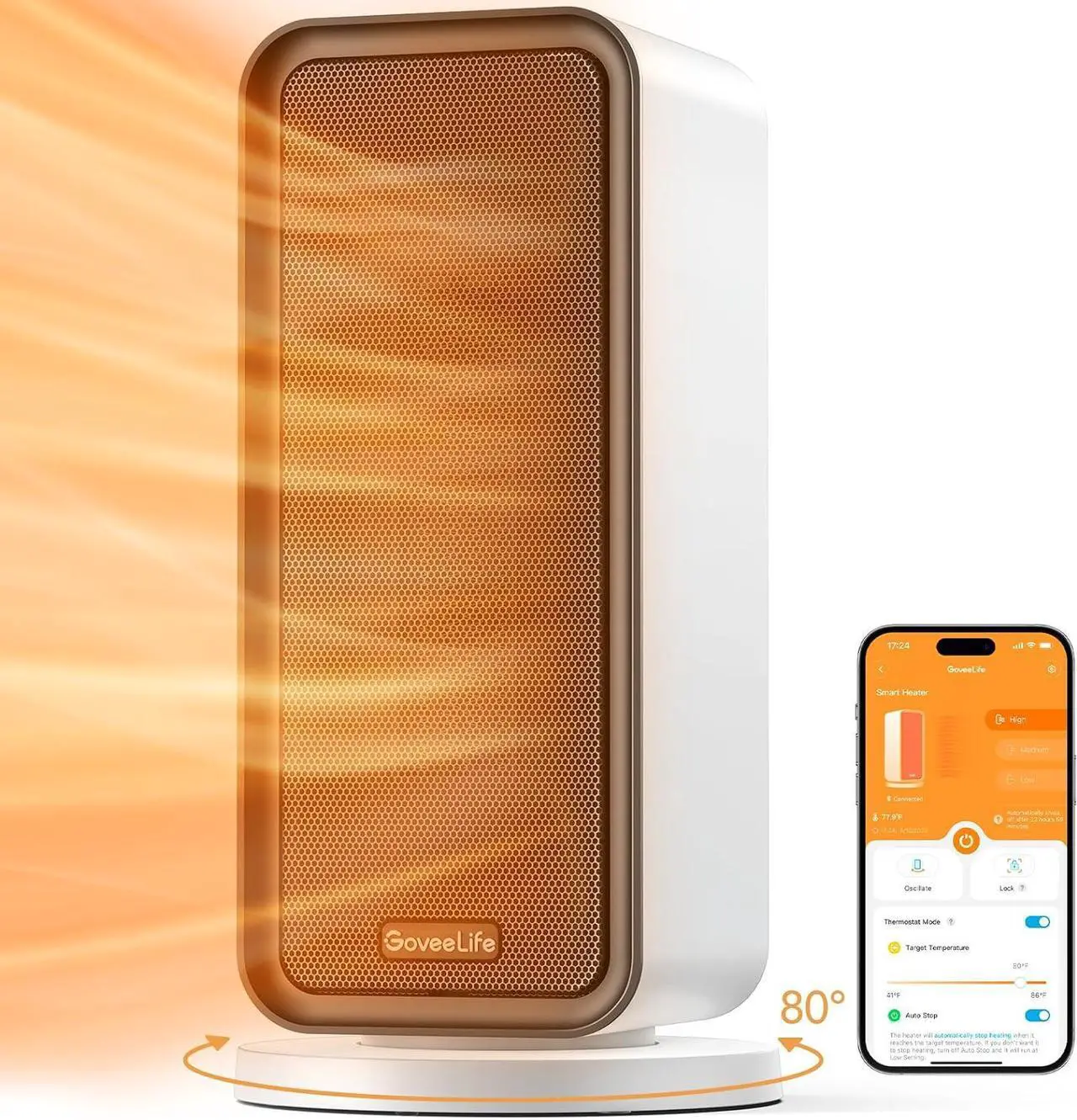 GoveeLife Space Heater for Indoor Use, Electric Heater with Thermostat ...