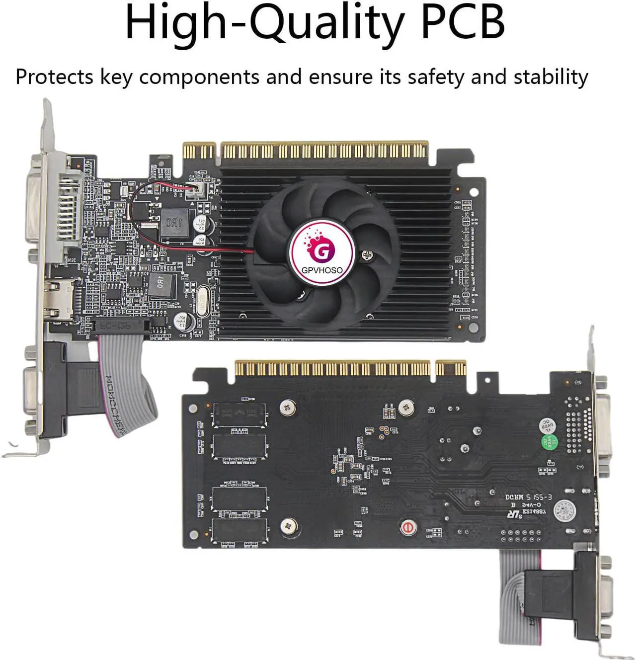 GPVHOSO GeForce GT 730 4GB DDR3 128 Bit PCI Express 2.0 X 8 (DVI VGA ...