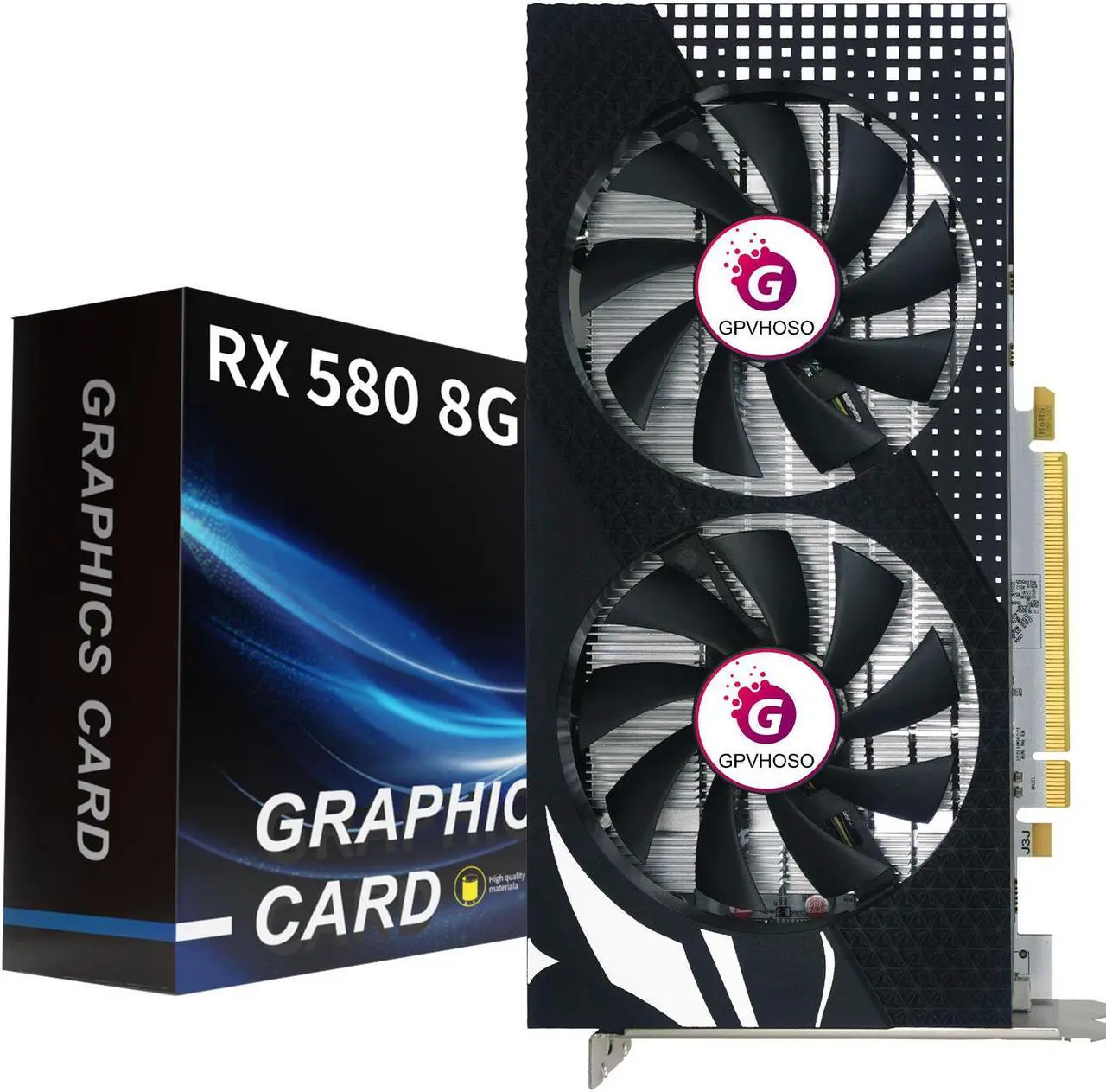 GPVHOSO RX 580 8GB Graphics Card, 2048SP 1284MHz GDDR5 256bit Radeon ...