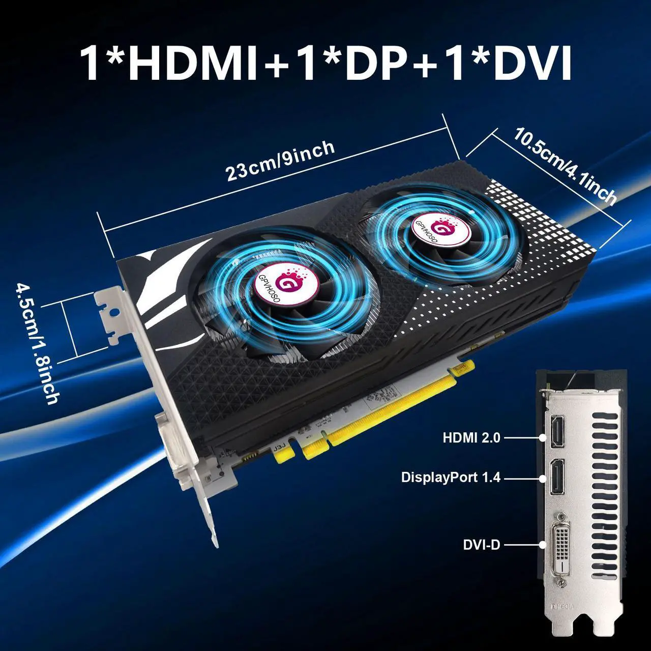 GPVHOSO RX 580 8GB Graphics Card, 2048SP 1284MHz GDDR5 256bit Radeon ...