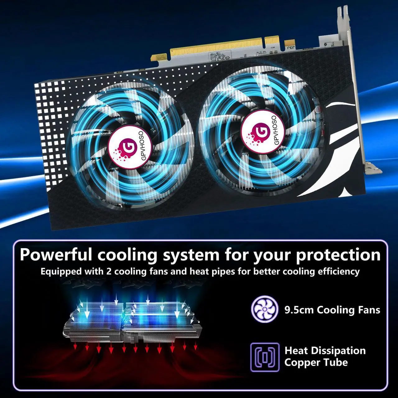 GPVHOSO RX 580 8GB Graphics Card, 2048SP 1284MHz GDDR5 256bit Radeon ...