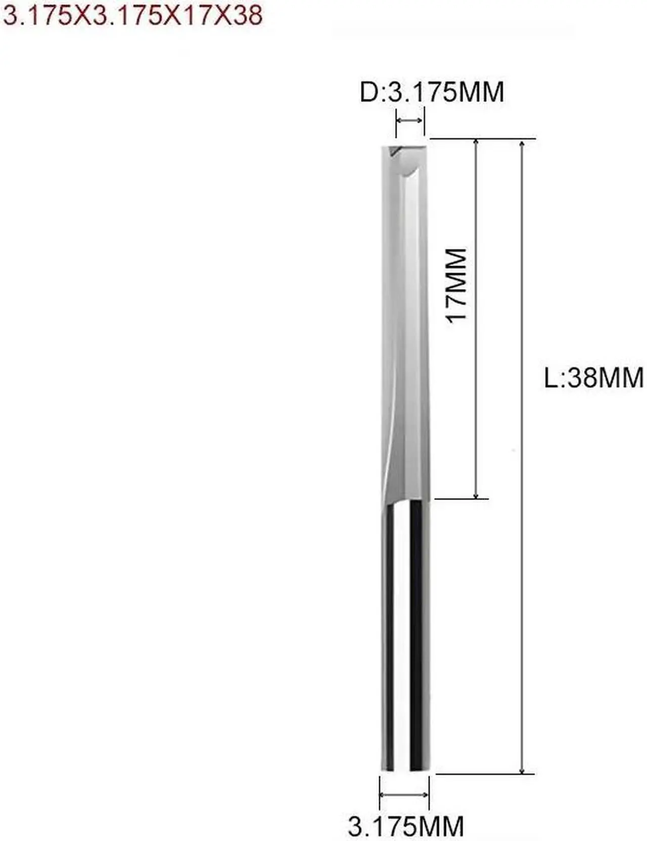 1piece Two Flutes Straight Slot End Milling Cutter For Wood CNC ...