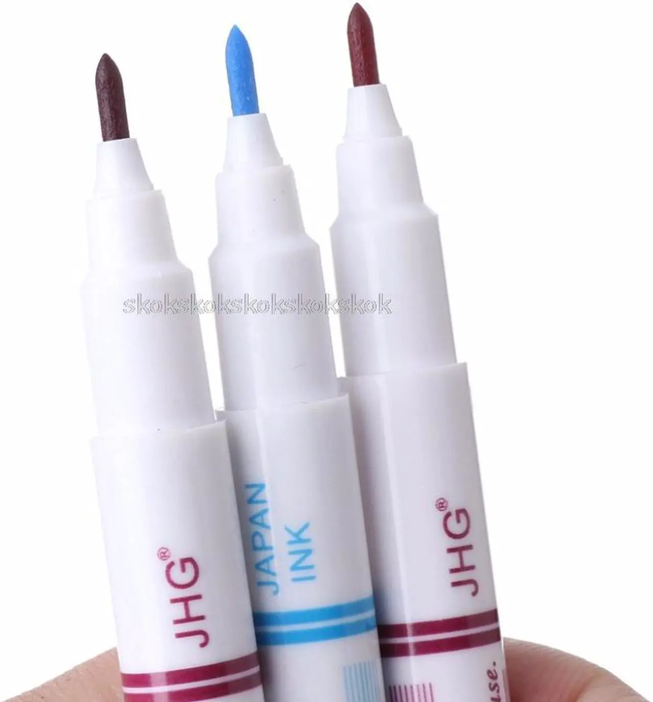 3pcs Useful Double Head Red Blue Purple Air Erasable Pen Fabric Marker ...