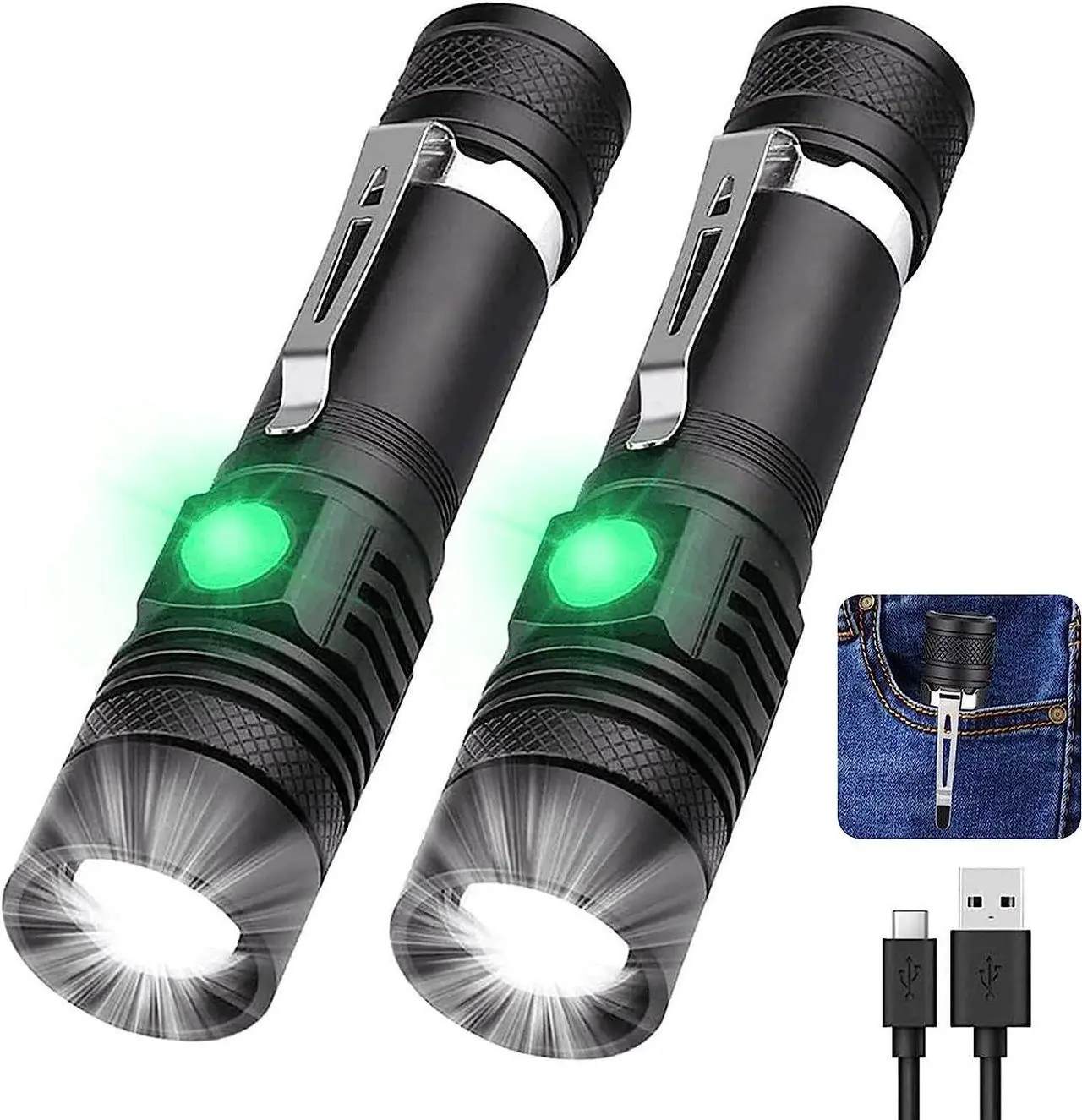 Rechargeable Flashlight, LED Tactical Flashlight, 2000 Lumens Super ...