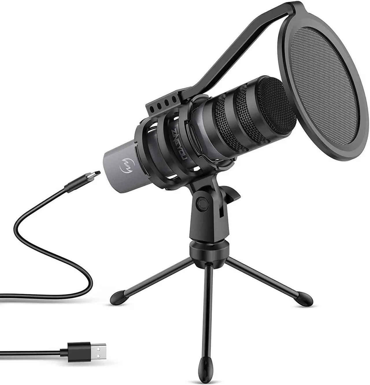 ZINGYOU USB Microphone Computer Mic for Gaming Podcasting Recording ...