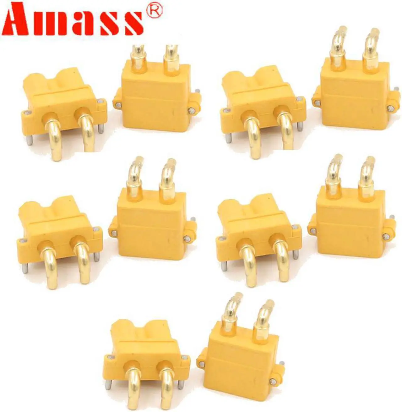 100pcs Amass XT30PW Banana golden Plug Connector ESC Motor PCB board ...
