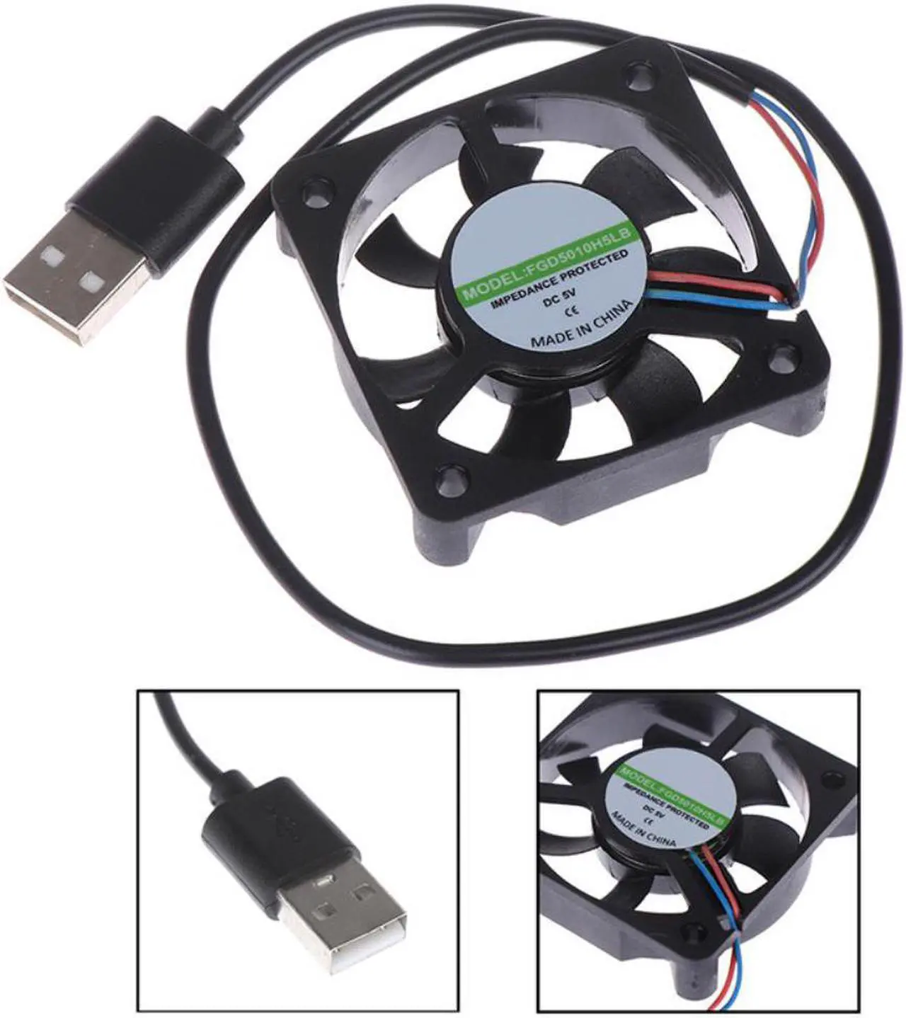 1Pcs 5V USB Connector 50x50x10MM PC Fan Cooler Heatsink Exhaust CPU ...