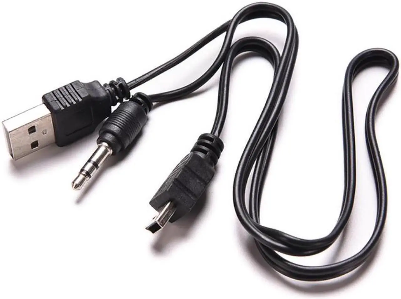 1PC 50cm USB Mini Male to Male USB 2.0 5pin Standard + 3.5mm AUX Audio ...