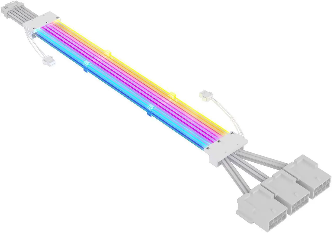 Addressable RGB Power Extension Cable Gen 5 PCIe PSU Cable 18AWG White ...