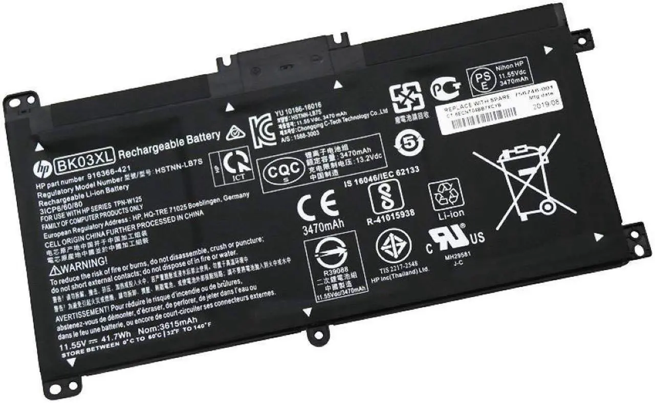HP BK03XL Battery replaceable for HP Pavilion X360 14-BA000 14M-BA000 ...