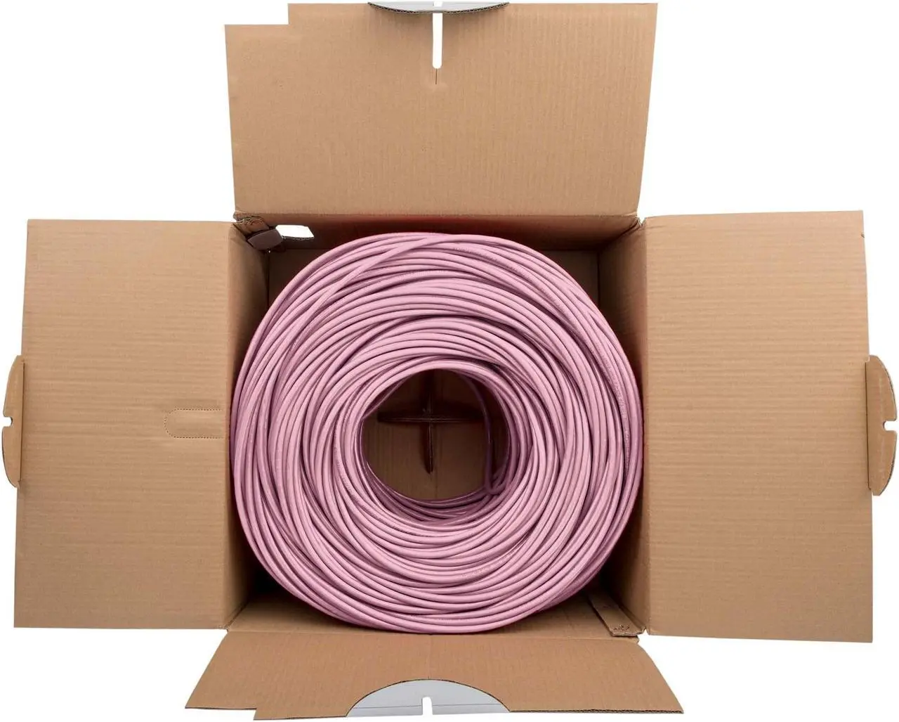 trueCABLE Cat5e Riser (CMR), 1000ft, Pink, 24AWG 4 Pair Solid Bare ...