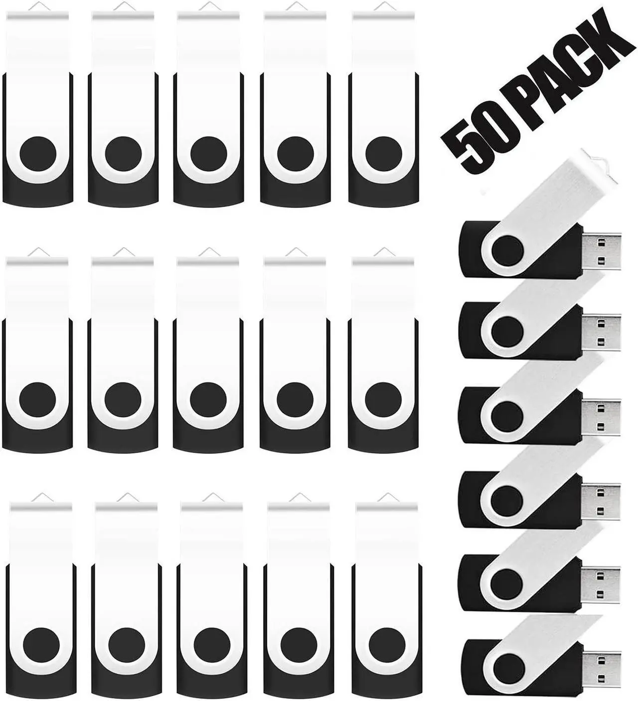 EASTBULL 50PCS 2GB Bulk Flash Drives USB 2.0 2GB Flash Drives Pack ...