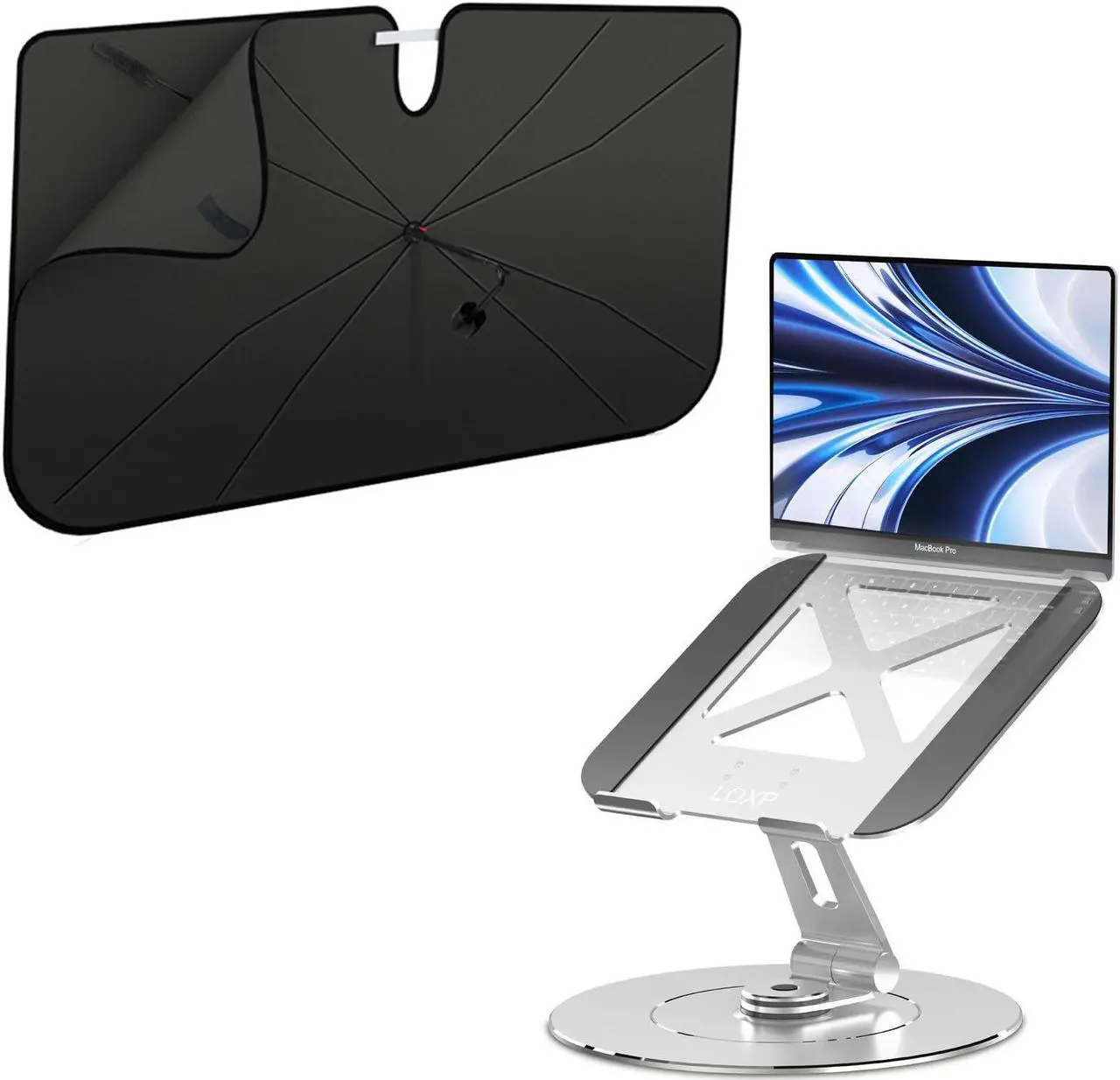 LOXP Dual-Layer Windshield Sun Shade Car Umbrella NH-01E Swivel Laptop ...