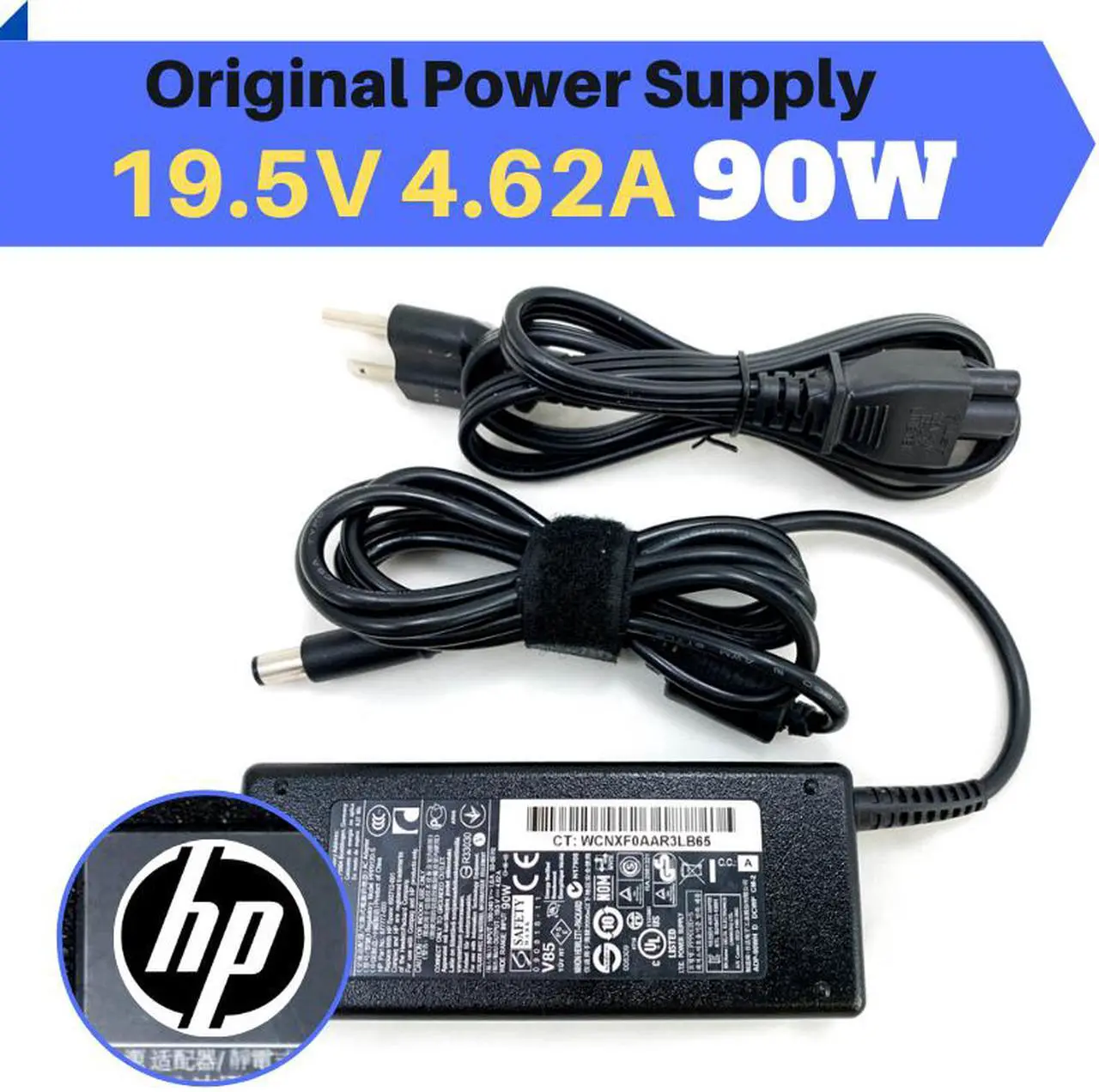 New Genuine HP AC Power Adapter Supply 90W 19.5V 4.62A pin 7.4x5mm ...