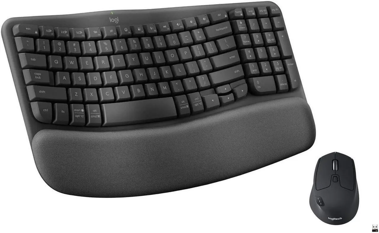 Logitech Wave Keys Wireless Ergonomic Keyboard with Logitech M720 ...