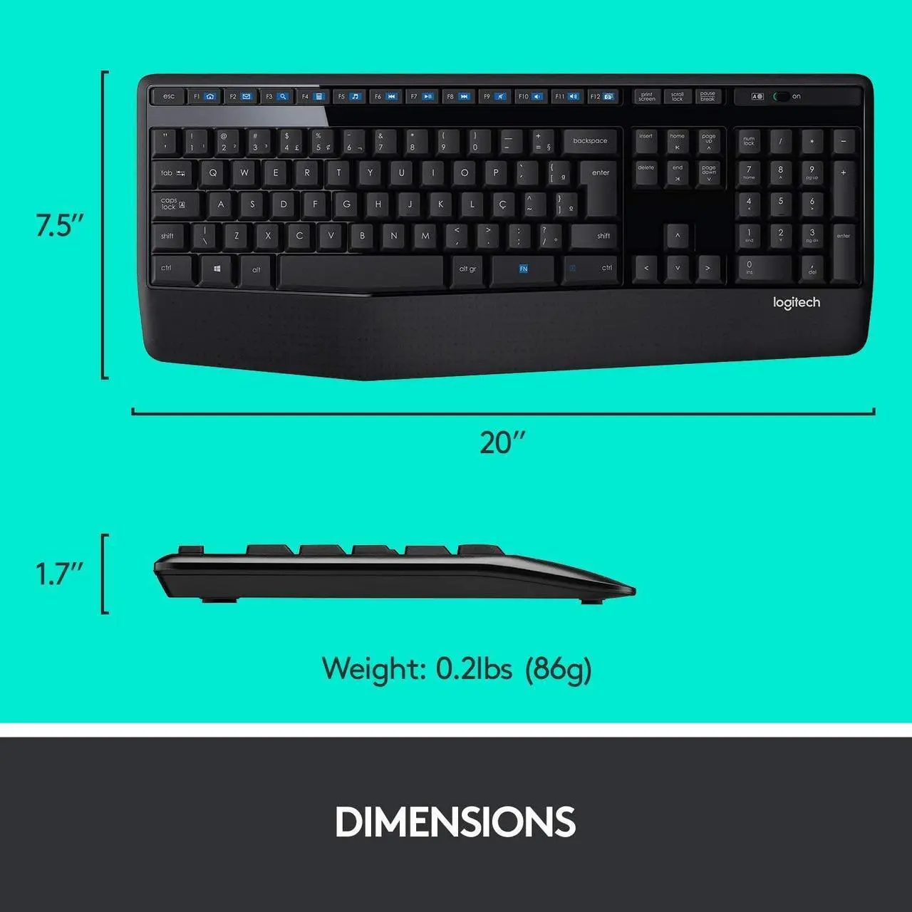 Logitech Wireless Keyboard & Mouse Combo - 12 Function Keys 2.4GHz ...