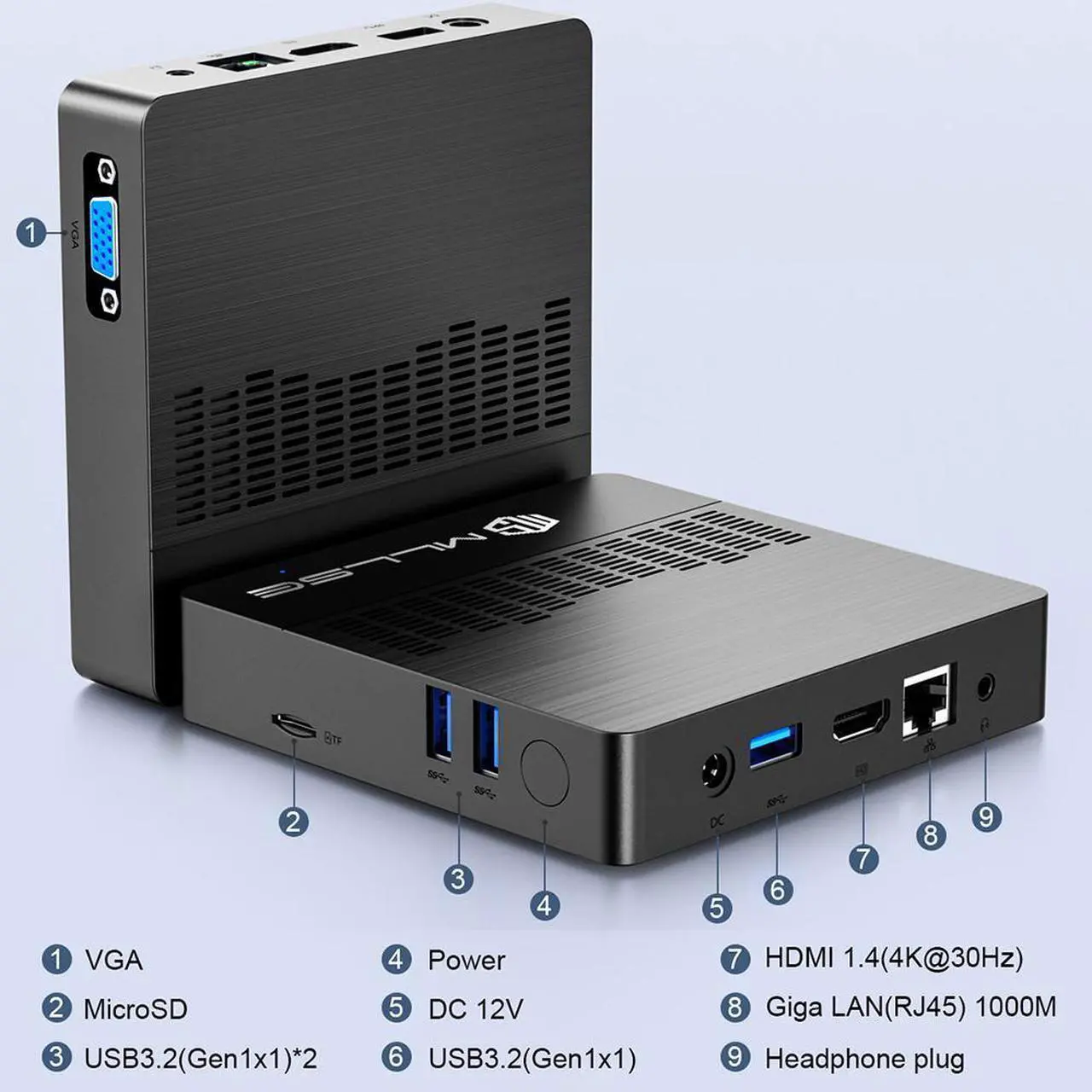 MLLSE Mini PC M2 Air Mini Desktop Computer with Intel Gemini Lake N4000 ...