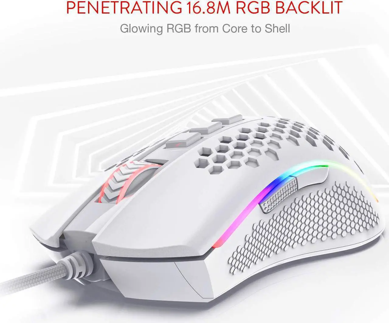 Redragon M808 Storm Lightweight RGB Gaming Mouse, 85g Ultralight ...