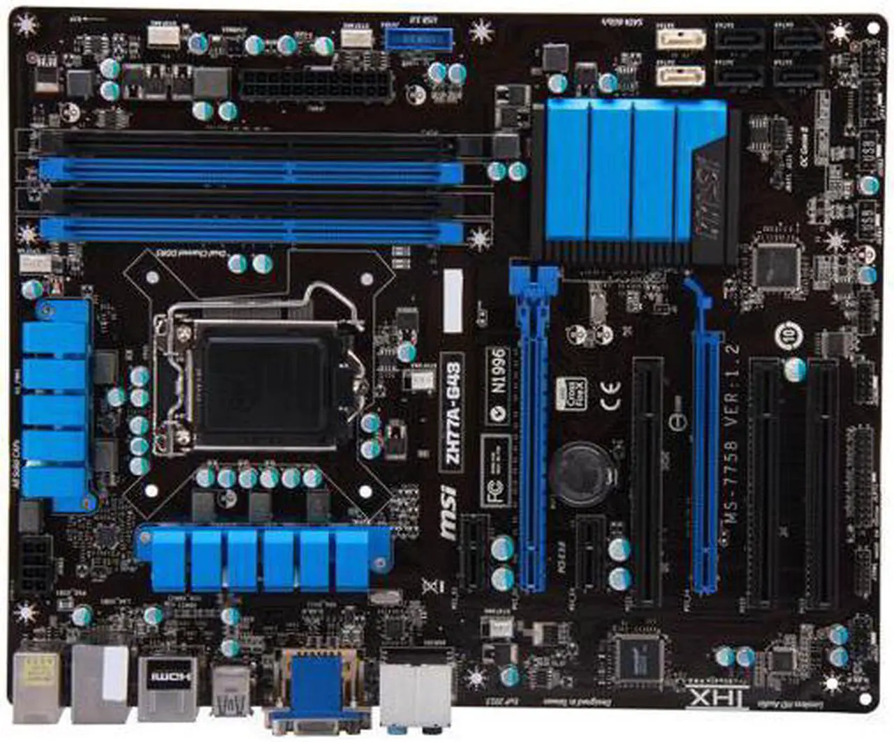 Refurbished: MSI ZH77A-G43 LGA 1155 Intel H77 HDMI SATA 6Gb/s USB 3.0 ...