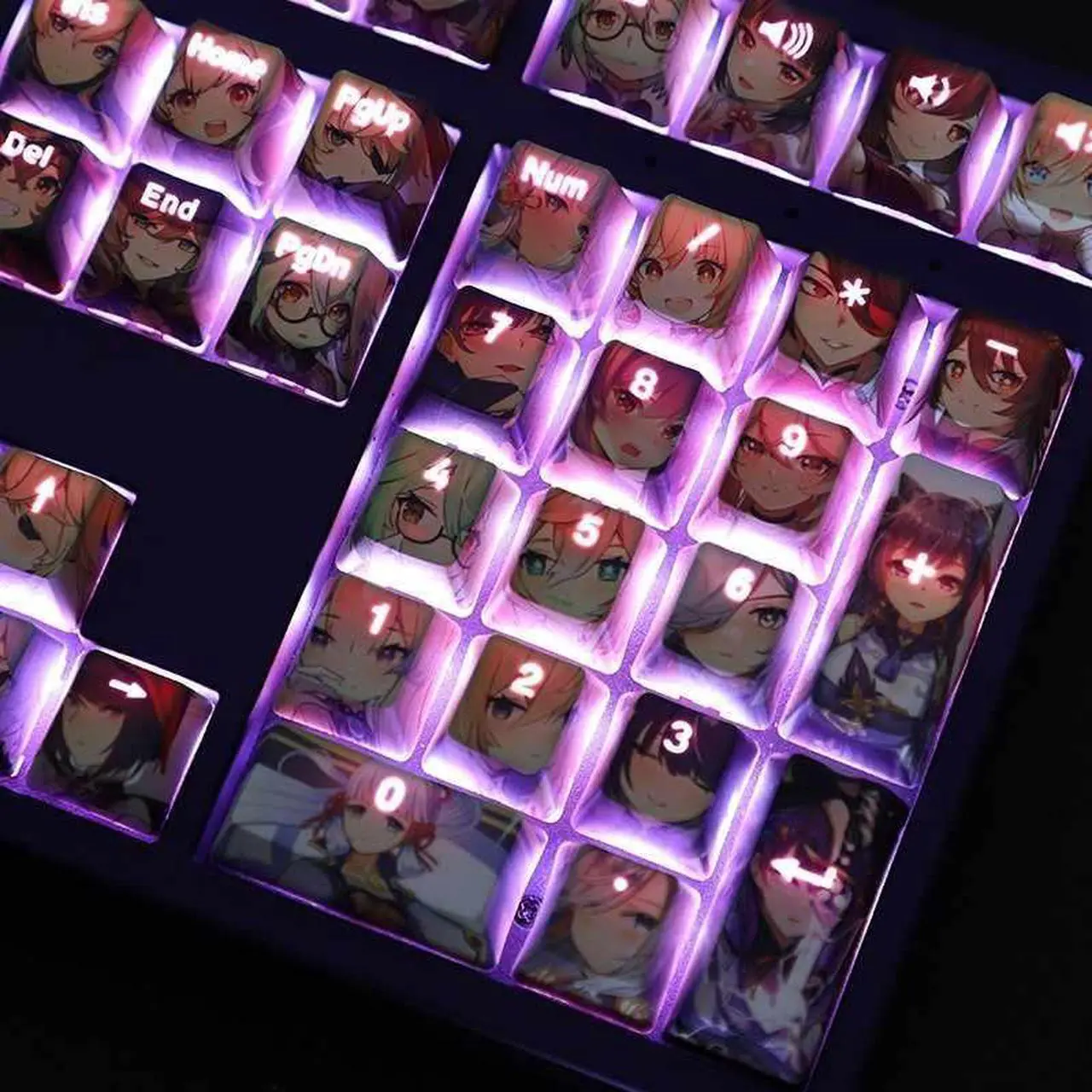 Genshin Impact All Characters translucency PBT heat-sublimation keycaps ...