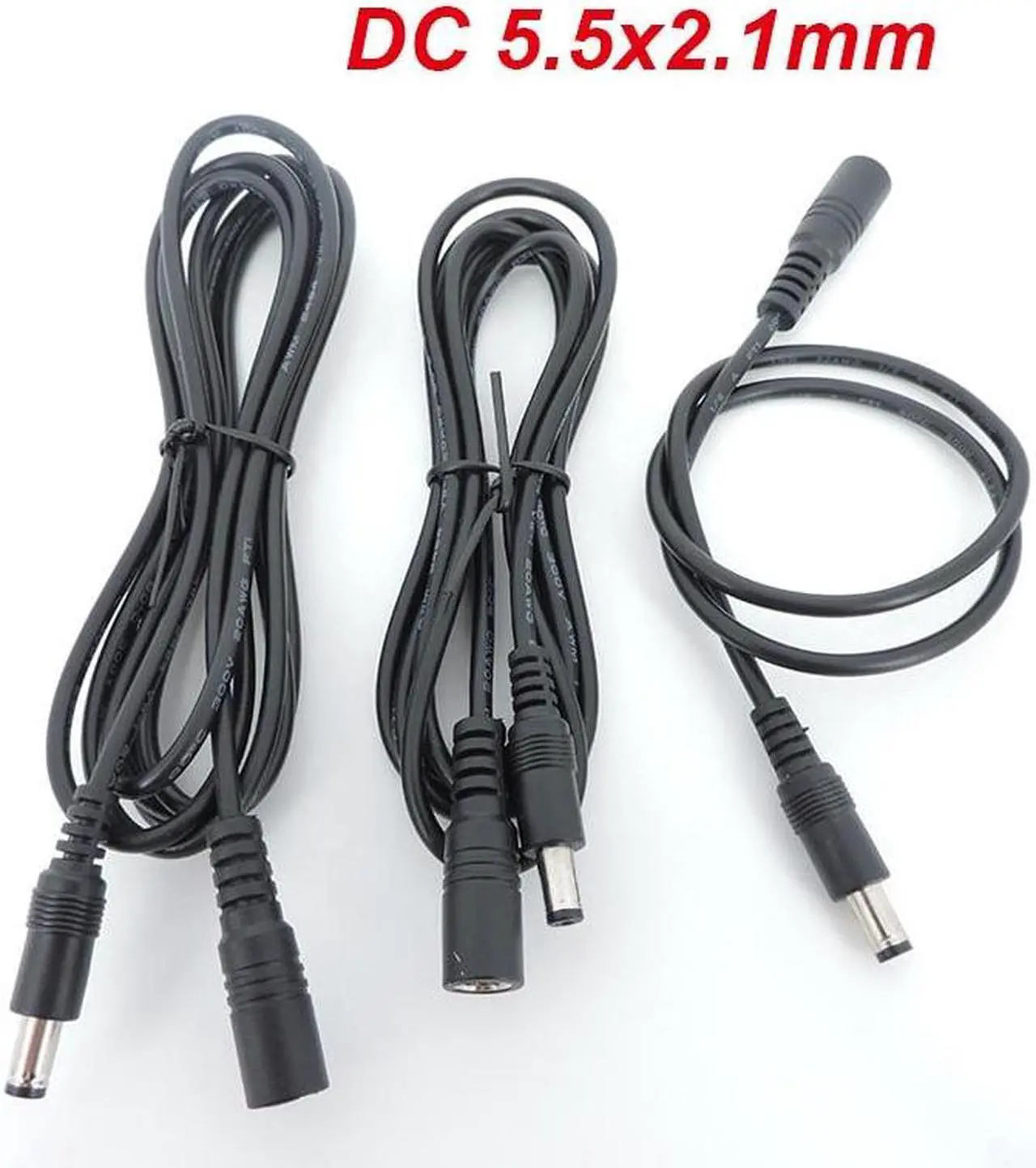 2pcs 1m/2m/3/5m DC male to female 5.5x2.1mm Power supply Cable ...