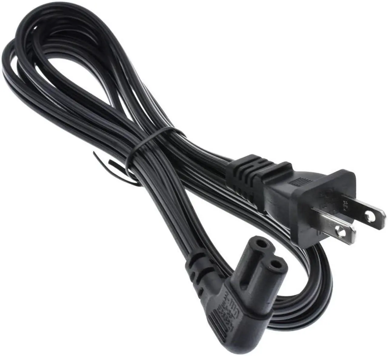 NEMA 1-15P to IEC320 C7 Right Angle Power Cord for TV/PS,USA 2 Prong Angled Power line cable,SPT ...