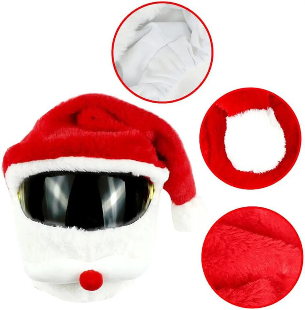 Christmas Santa Claus Costume Hat Motorcycle Helmet Hat Cap Cover ...