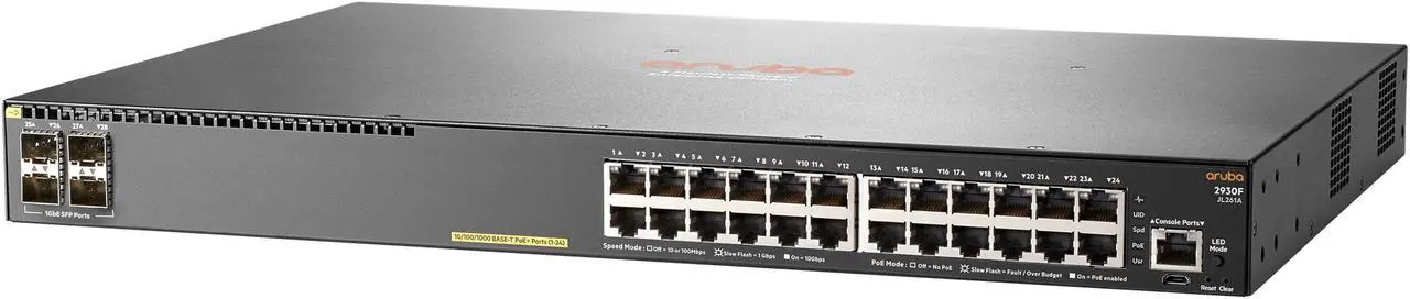 HPE Aruba 2930F 24G PoE+ 4SFP JL261A - switch - 24 ports - managed ...